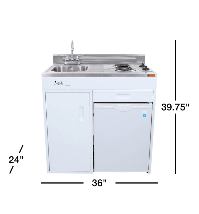 AVANTI 36" Compact Miniature Kitchen - White / 2.2 cu. ft. - CK3616
