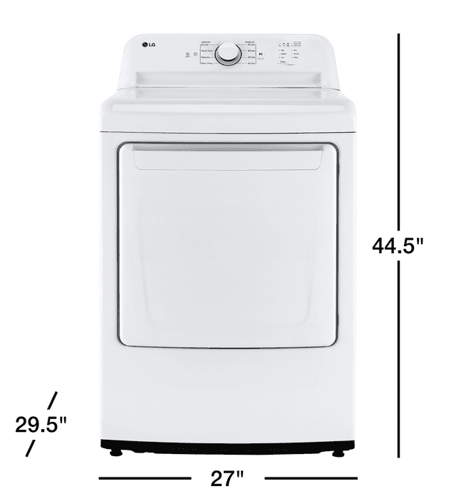 LG 7.3 Cu.Ft. Vented Gas Dryer with Sensor Dry Technology in White ...