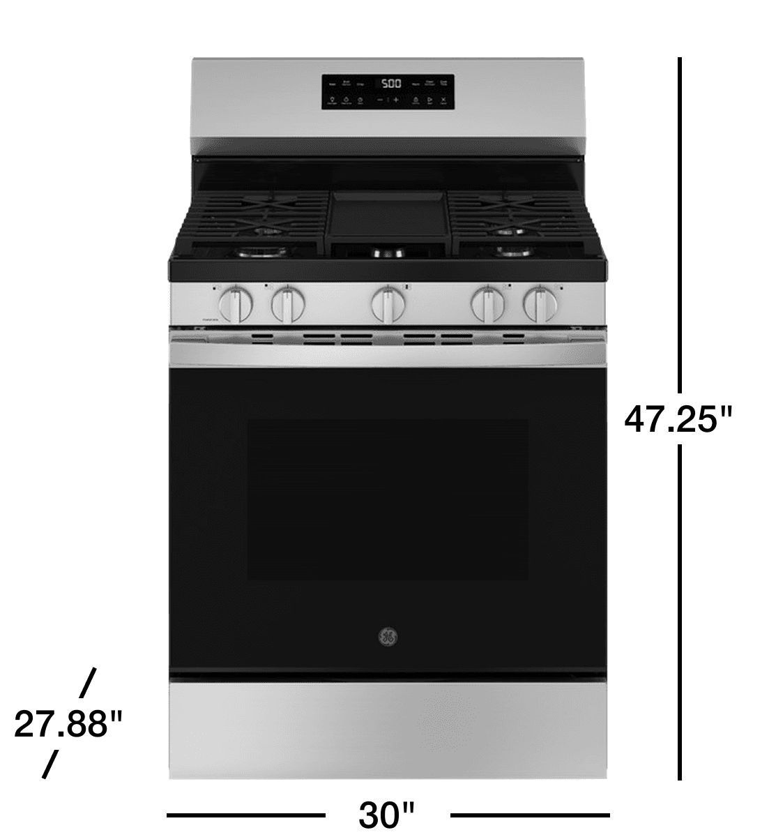 GE 500 Series 30" Stainless Steel Freestanding Gas Range with 5 Sealed ...