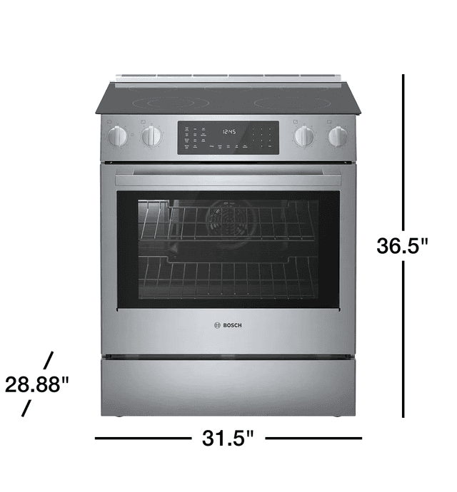 BOSCH 800 Series Electric Slide-in Range 30'' Stainless Steel with ...