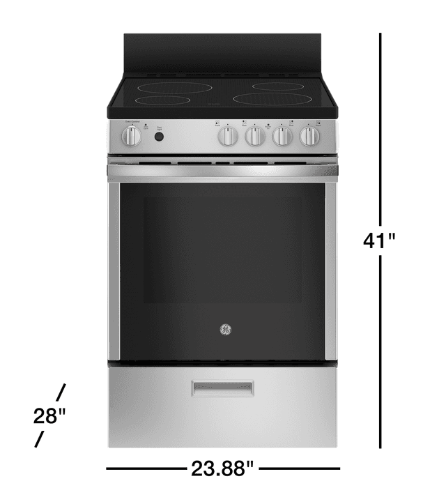 GE 24" Free-Standing/Slide-in Front Control Range with Storage Drawer ...