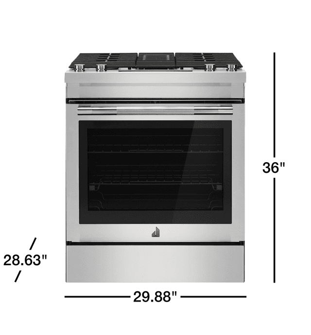 JENNAIR 30 Inch Slide-In Dual Fuel Range with 4 Sealed Burners, 6.2 cu ...