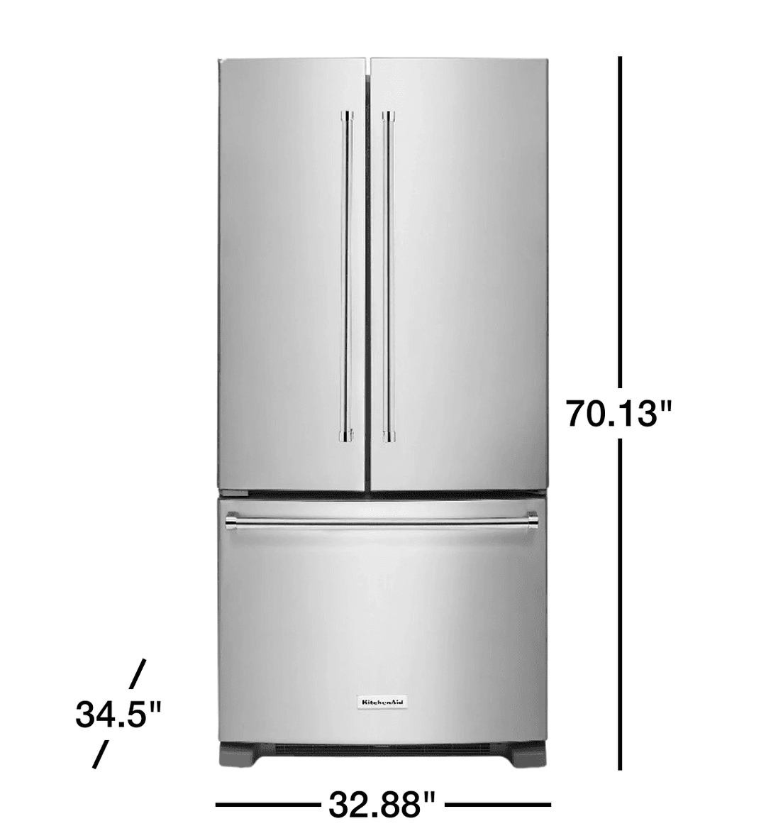 KITCHENAID 22 Cu. Ft. 33-Inch Width Standard Depth French Door ...