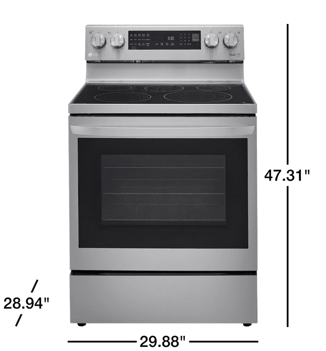 LG 6.3 cu ft. Smart True Convection InstaView Electric Range (Stove ...