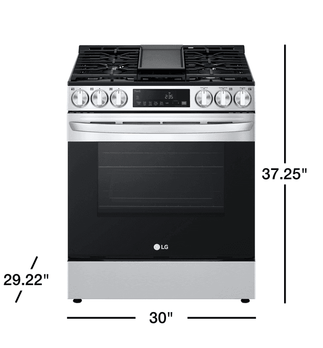 LG 30" 5.8 cu. ft. Smart Wi-Fi Enabled Slide in Smart Gas Range with 5 ...