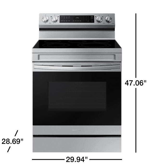 SAMSUNG 6.3 cu. ft. Smart Wi-Fi Enabled Electric Range with No-Preheat ...