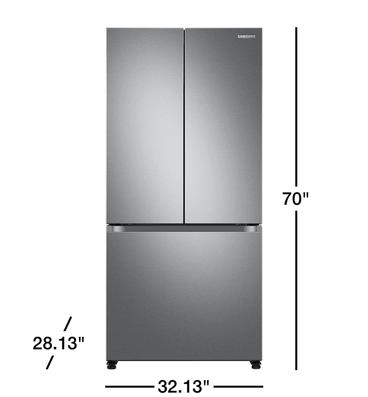 Samsung 18 cu. ft. Smart Counter Depth 3-Door French Door Refrigerator ...