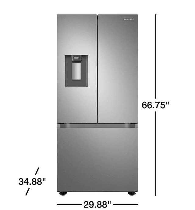 SAMSUNG 22 cu. ft. 3-Door French Door Smart Refrigerator with Wi-Fi ...