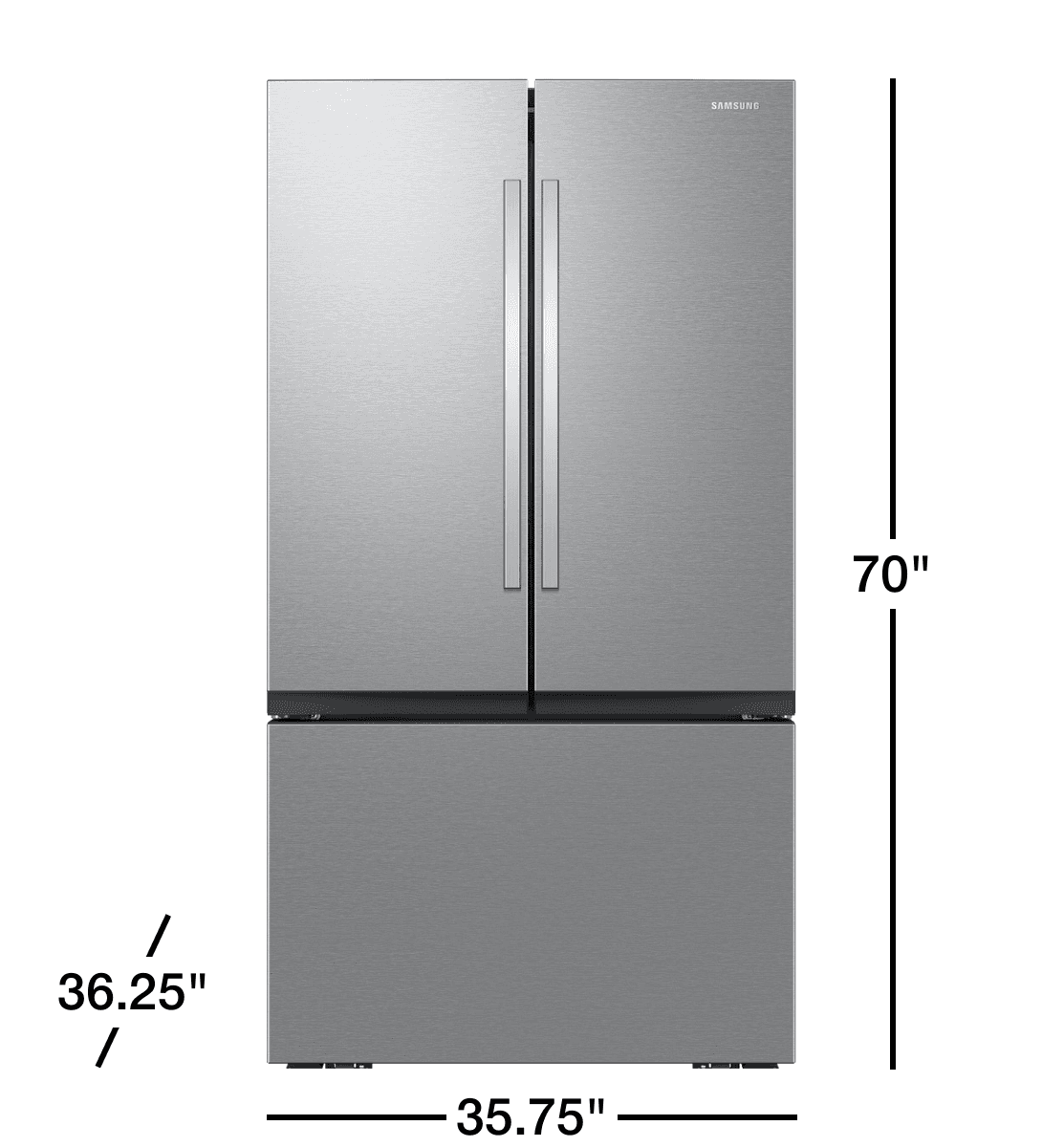 Samsung 32 cu. ft. 3-Door French Door Smart Refrigerator with Dual Auto ...