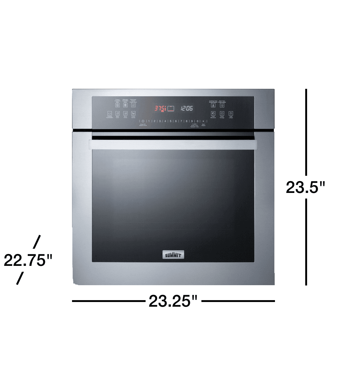 SUMMIT 24'' Single Electric Wall Oven with 2.7 cu. ft. Capacity in ...