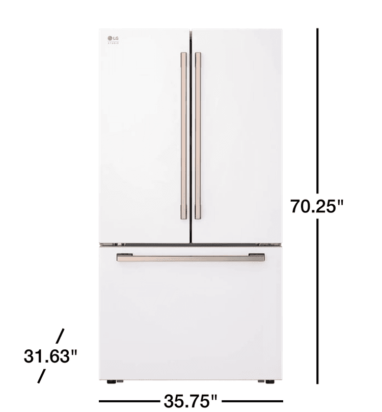 LG STUDIO 27 cu. ft. Counter-Depth 3-Door French Door Refrigerator with ...