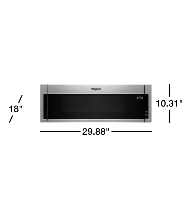WHIRLPOOL 1.1 cu. ft. Over-the-Range Microwave, Turntable On/Off Option ...