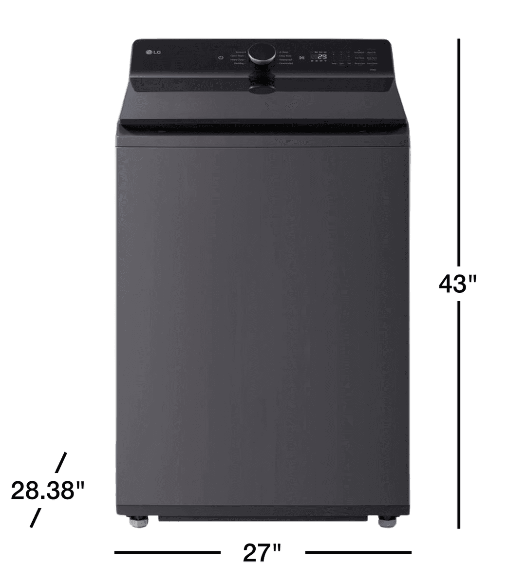 LG 27" Top Load Washer, 5.5 cu ft, EasyUnload™, AI Fabric Sensor – WT8400CB